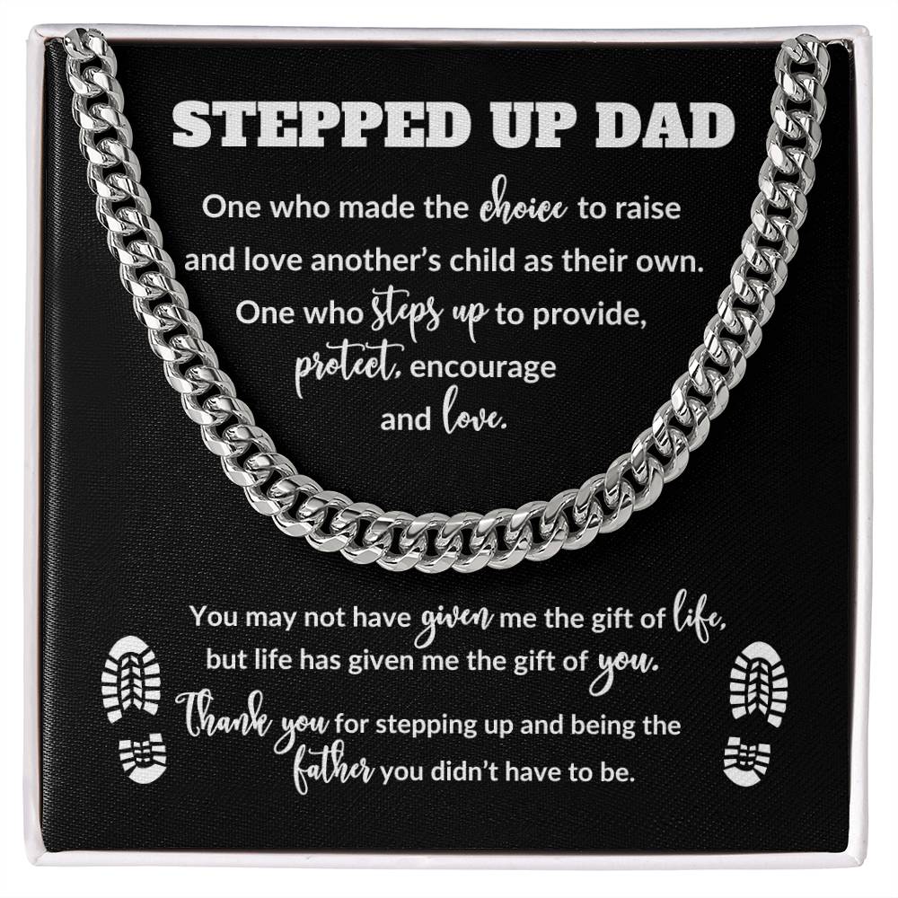 STEPPED UP DAD CHAIN LINK NECKLACE - FATHER'S DAY – I Heart U Creations